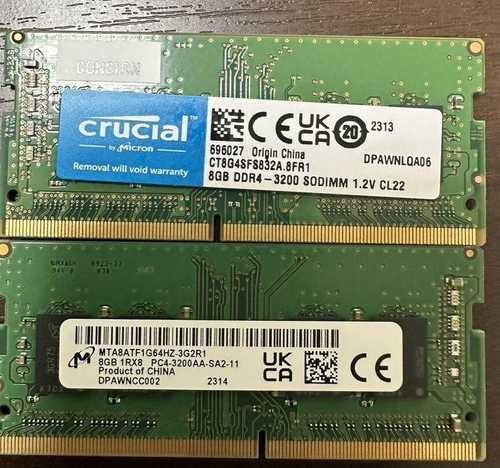 Оперативная память sodimm ddr4 8gb crucial