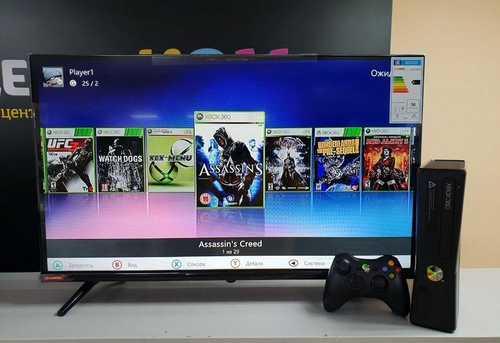 Топовая xbox360 Slim 250GB прошитая с играми