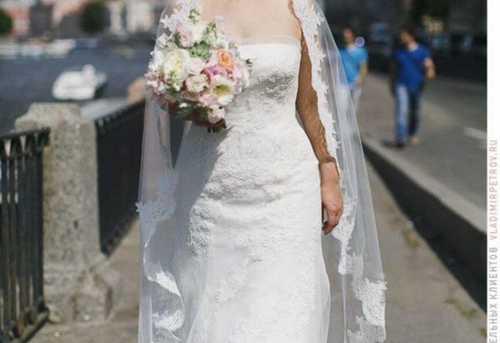 Свадебное платье со шлейфом San Patrick + фата