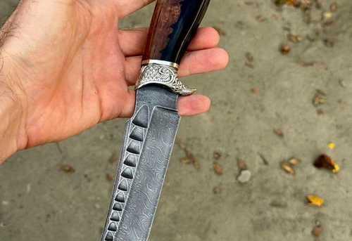 Нож осетр из дамасской стали