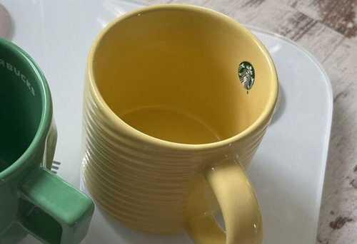 Кружка чашка starbucks желтая
