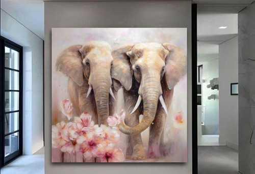 Картина маслом слоны Современная живопись