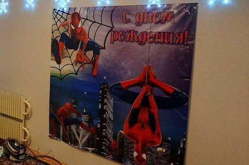 Плакат "человек паук" виниловый