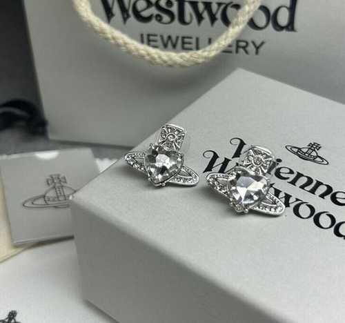 Vivienne westwood сережки (S925) с упаковкой