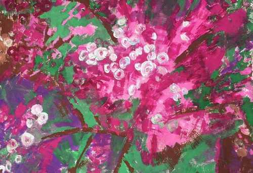 Сакура интерьерная картина цветы
