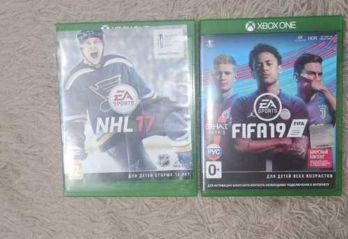 Продам диски NHL 17 и FIFA 19 на Xbox one