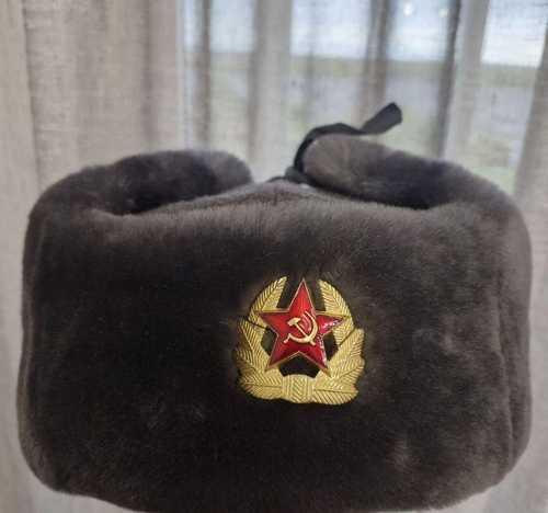 Шапка зимняя офицерская цигейка мутоновая СССР