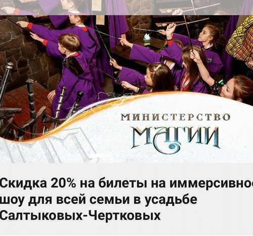 Шоу Министерство Магии промокод 20%