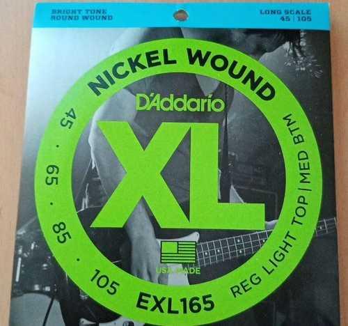 Струны для бас гитары D'Addario nickel wound