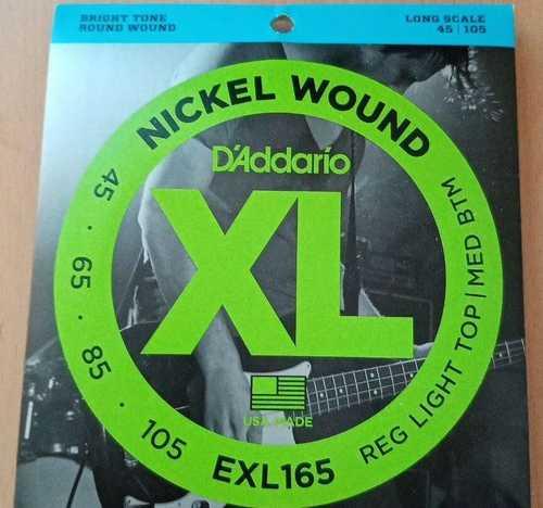 Струны для бас гитары D'Addario nickel wound