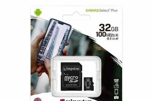 Карта памяти MicroSD 32GB Kingston Class 10 Canvas