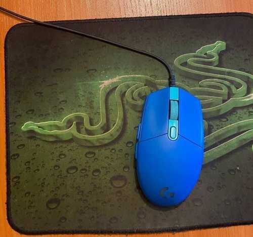 Игровая мышь logitech g102 + коврик razer