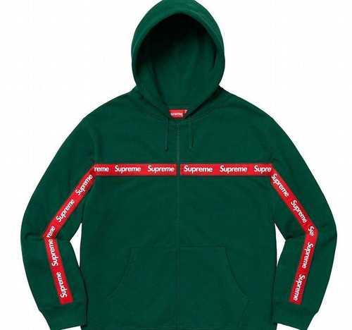 Худи Supreme Text Stripe Zip Up Hooded Sweatshirt