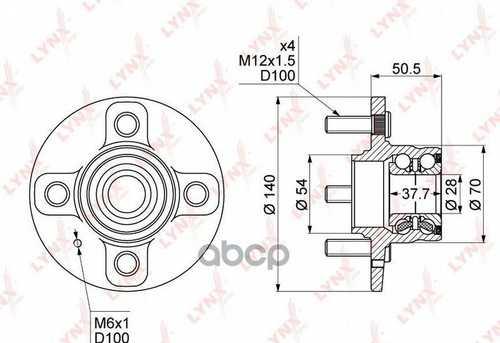 Ступица задняя в сборе без ABS hyundai Accent(L