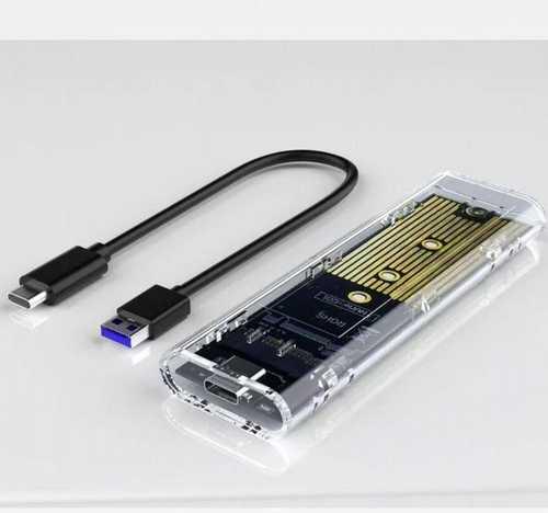 Внешний корпус для диска(бокс) m.2 nvme usb3.1 нов