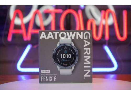Часы garmin Fenix 6 Pro Solar синий минерал