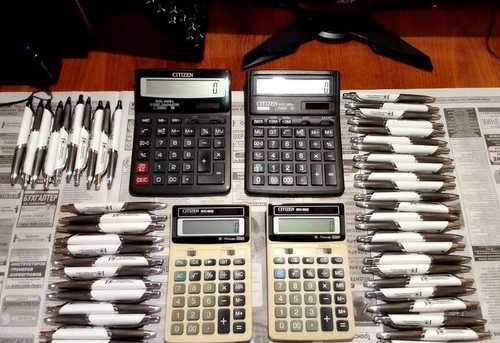 Калькулятор и Шариковые ручки (48шт)