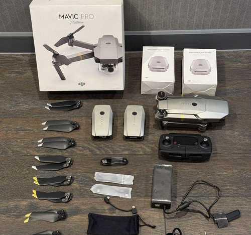 Квадрокоптер dji mavic pro platinum   2 батареи