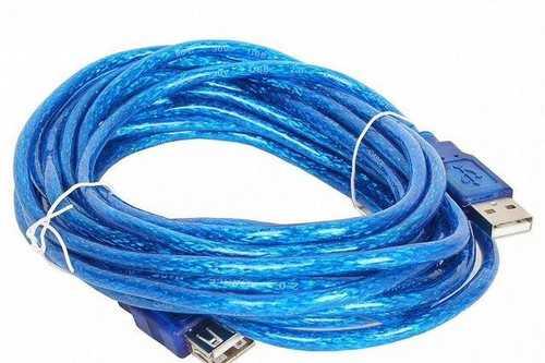 Дата-кабель Noname USB A(M) -USB A(F) 10.0м (Синий