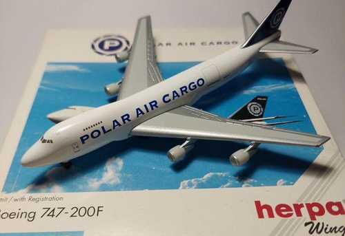 Модель самолета Polar Air Cargo B 747 Herpa 1/500