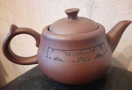 Глиняный чайнинк для заваривания чая с сито