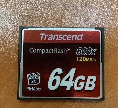 Карта памяти CF Transcend 64GB