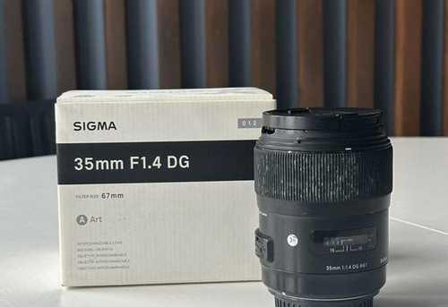 Объектив Sigma 35 mm f 1.4 Art DG canon