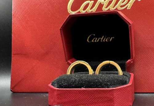 Cartier серьги + кольца тринити love gold