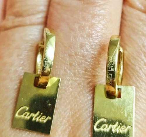 Золотые серьги cartier