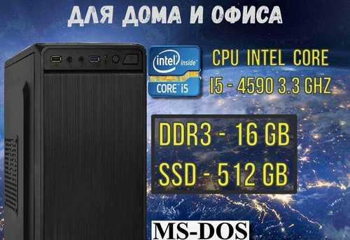 Пк Intel i5-3.3GHz,RAM-16,SSD-512,HDvideo,DOS