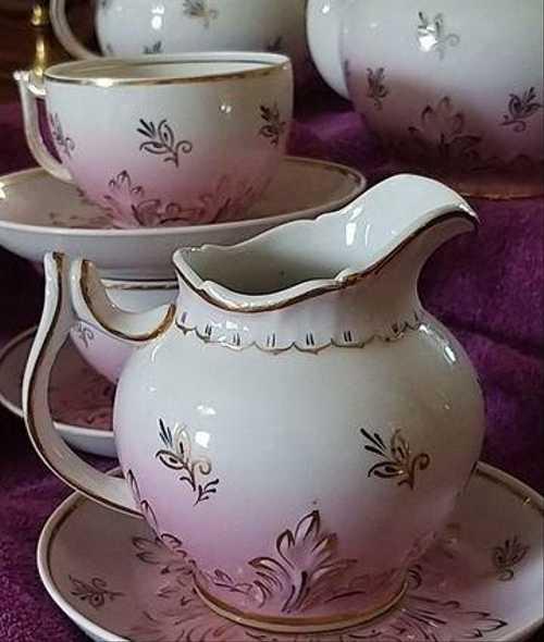 Чайный сервиз "Розовый барбарис",Вербилки,1954 г