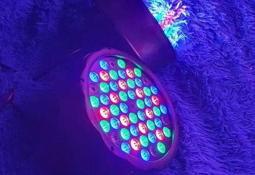 RGB LED PAR54x3 светомузыка для вечеринки
