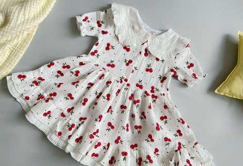 Платье детское нарядное из муслина
