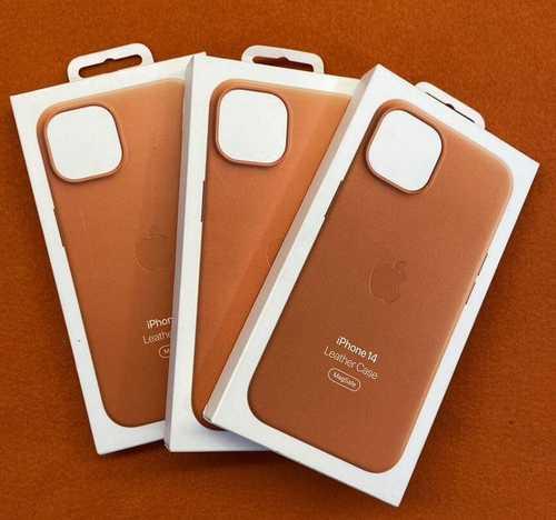 iPhone 14 Leather Case Orange (New)