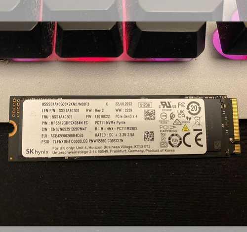 Ssd m2 nvme SK hynix 512 gb