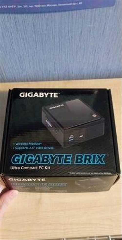 Мини-пк gigabyte brix 3160, 4gb озу, 500gb, win10
