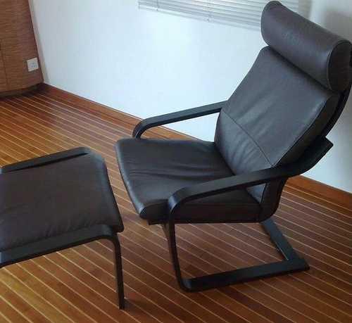 Кожанное кресло IKEA поенг