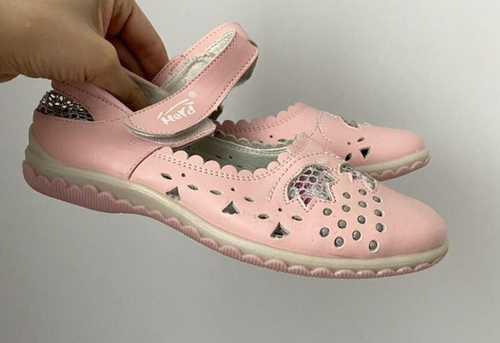 Туфли сандали для девочки кожа 31 розовые новые