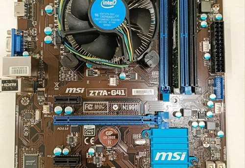 Материнская плата 1155 MSI Z77A-G41, G1610, кулер