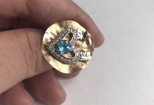 Перстень (кольцо) желтое золото, пр-во Италия