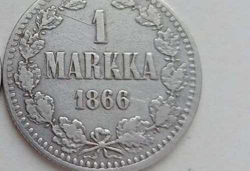 1 марка 1866, Серебро
