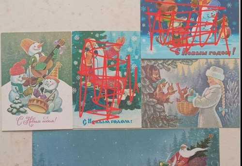 Советские почтовые открытки. 76 шт. В т.ч. Зарубин