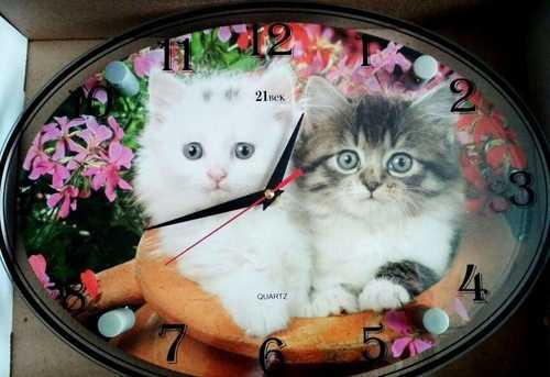 Новые настенные часы С котятами