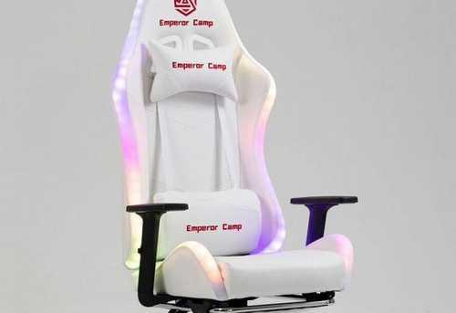 Игровое компьютерное кресло с подсветкой из экокож