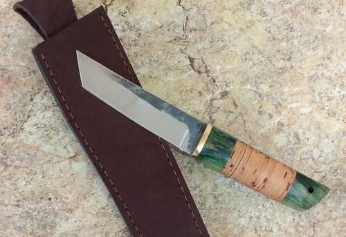 Нож кованый "Ронин-1" танто 95х18 береста стаб.кар