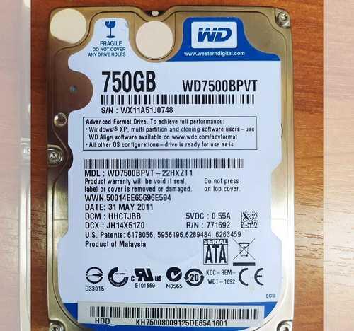 Жесткий диск WD 750 gb