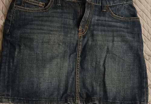 Джинсовая прямая мини юбка H&M