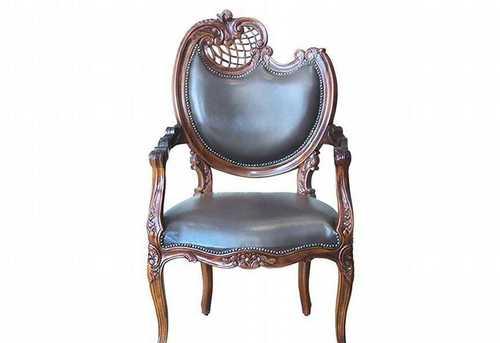 Кресло резное кожаное MSU.14R Индоне