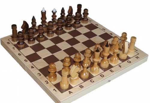 Деревянные лакированные шахматы с доской 29 см