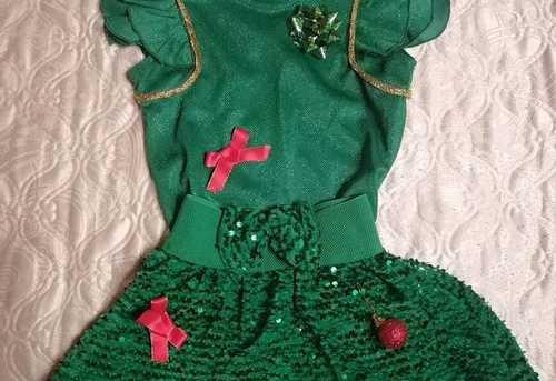 Костюм ёлочки. Новогоднее зелёное платье